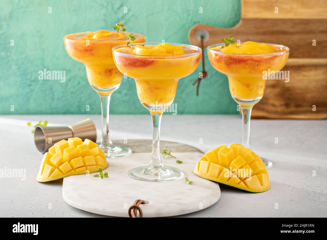 Mangonada margarita coctail, frozen mango margarita with chamoy Stock ...