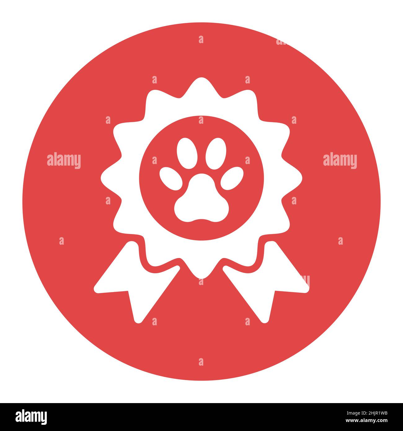 Pets award rosette vector glyph icon. Pet animal sign. Graph symbol for ...