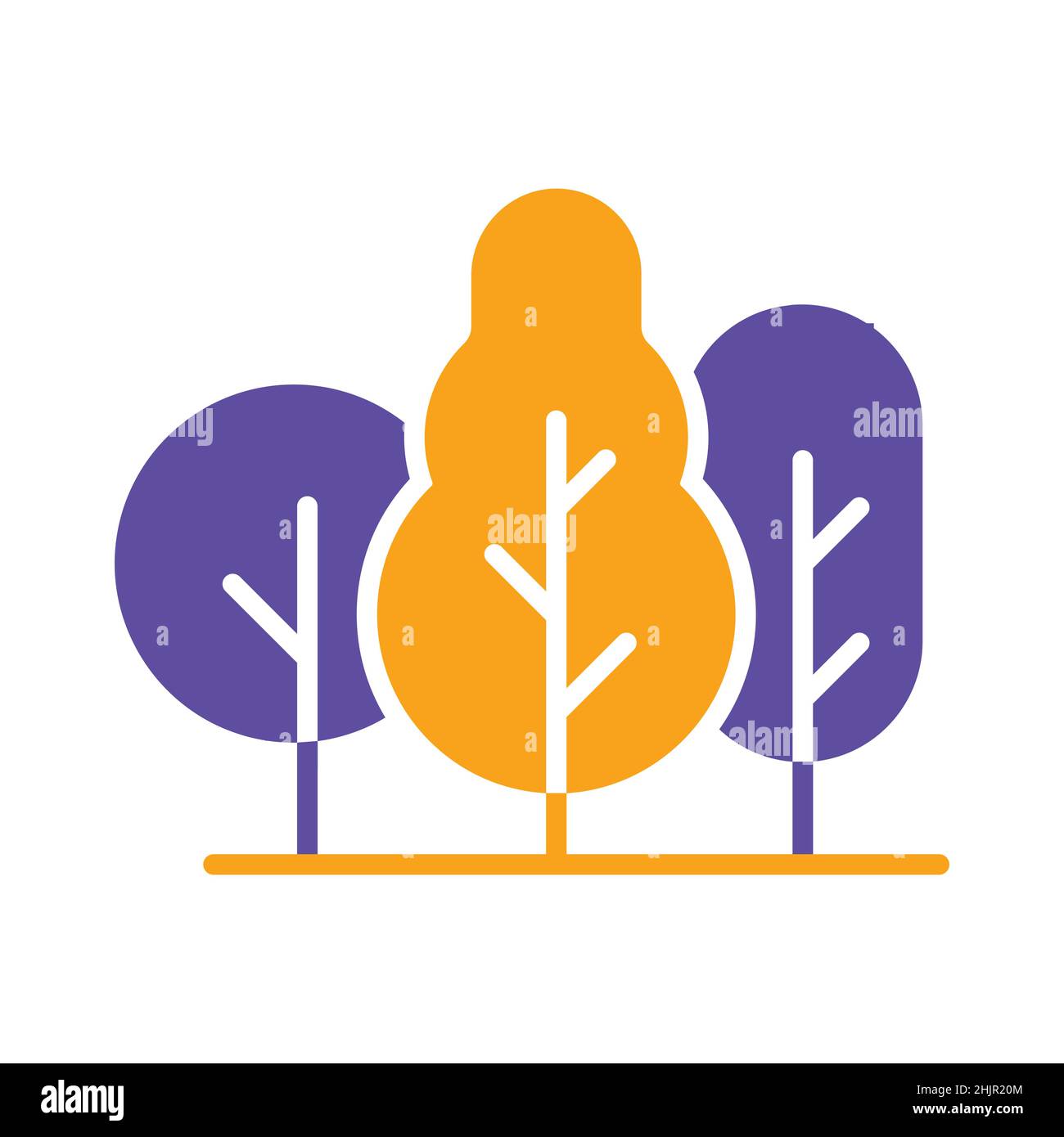 Deciduous forest vector glyph icon. Nature sign. Graph symbol for ...