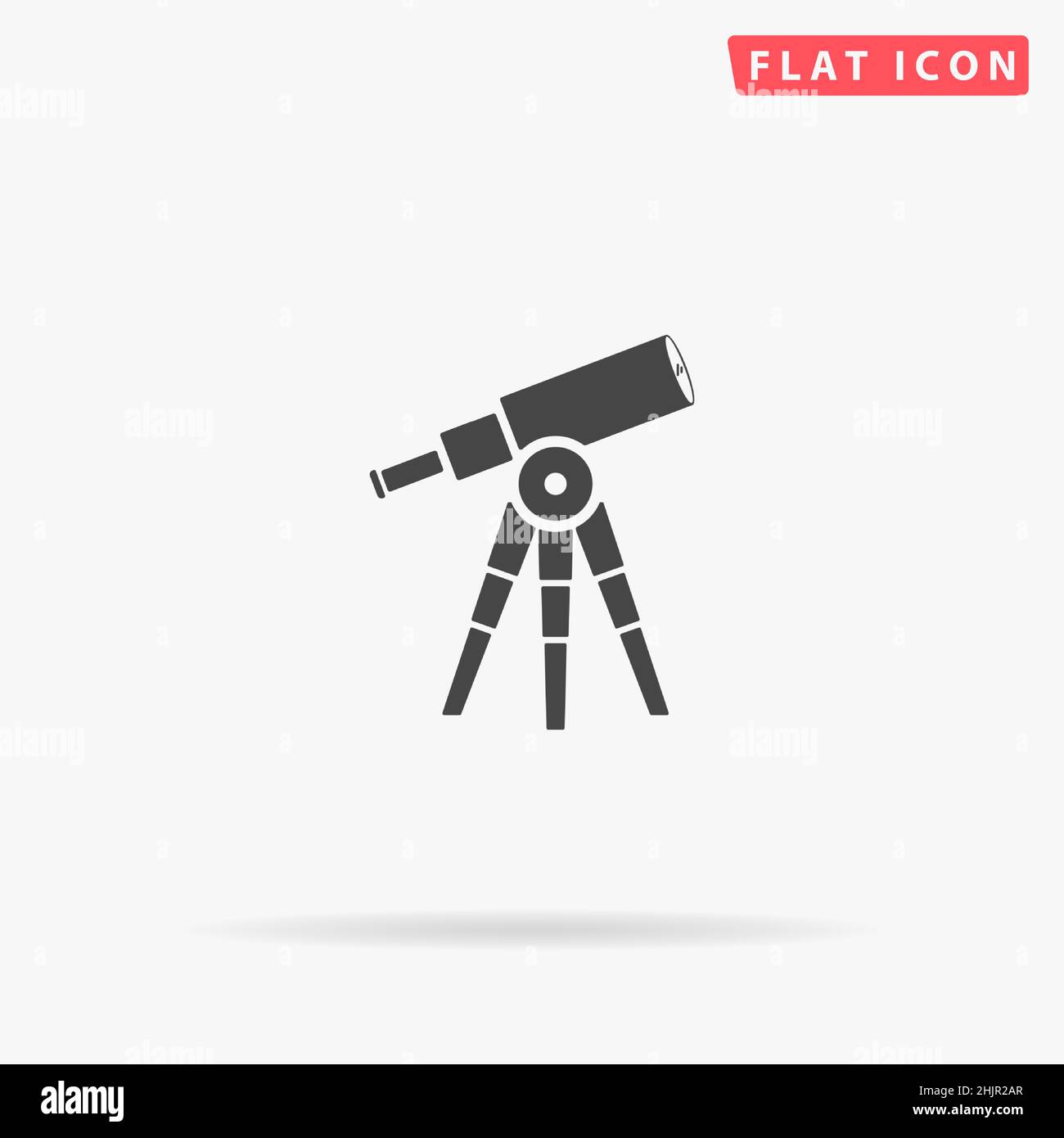 Telescope flat vector icon. Hand drawn style design illustrations Stock ...