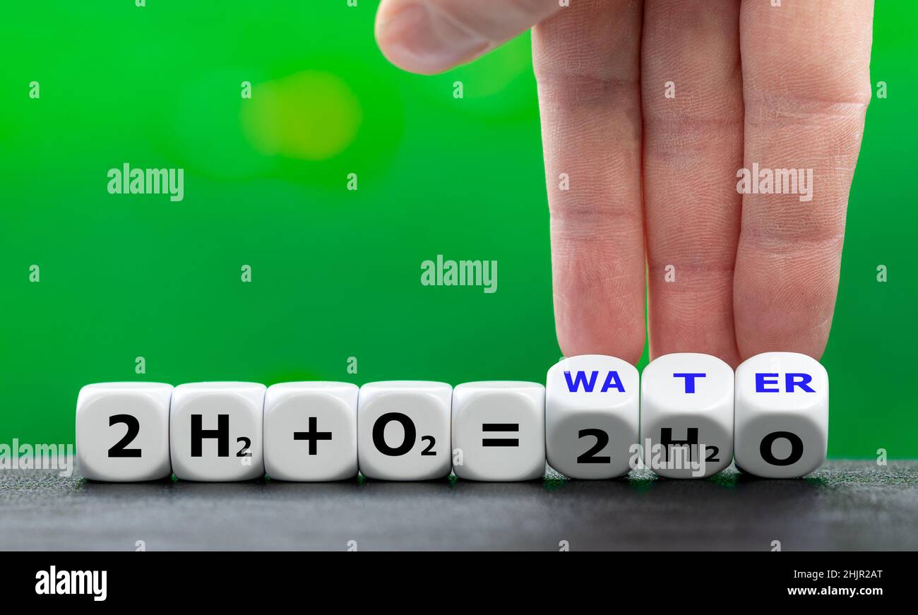 Symbol for the reaction of Hydrogen (H2) and Oxygen (O2) to Water (H2O ...