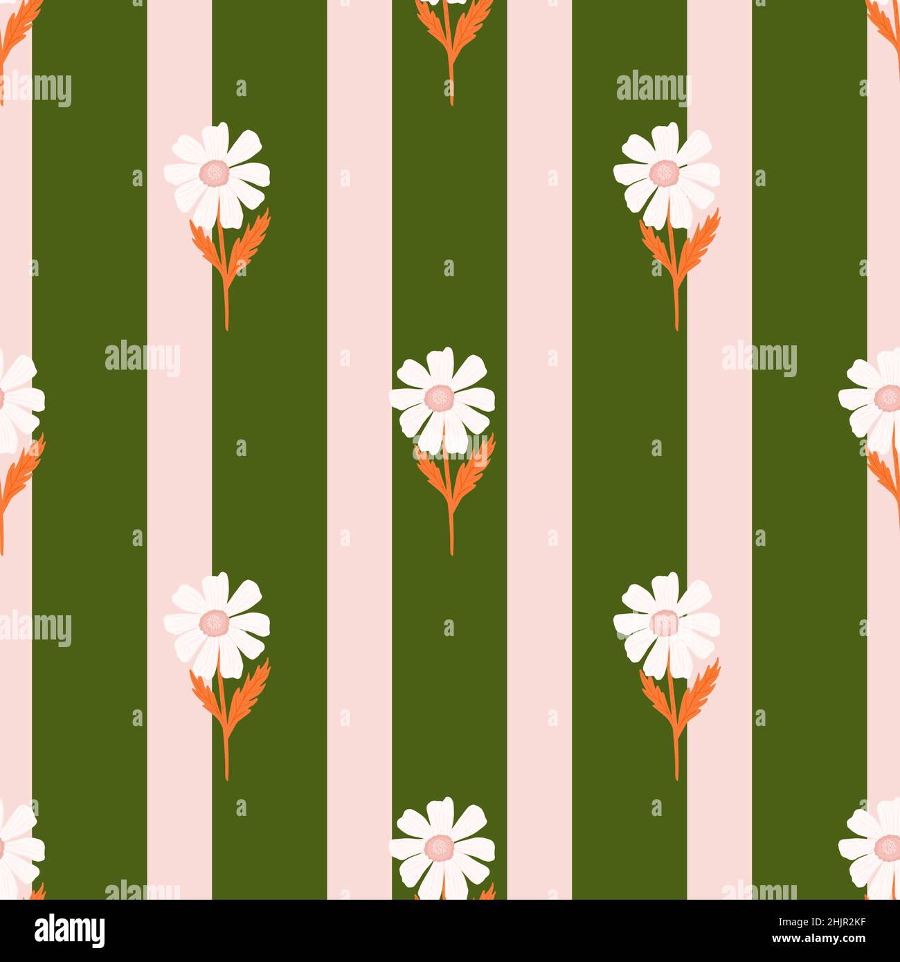 Chamomile pattern seamless in freehand style. Spring flowers on ...