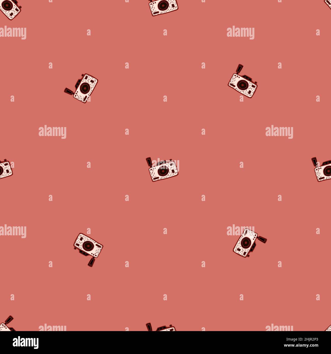 Photo camera seamless pattern. Cute vintage cameras background ...