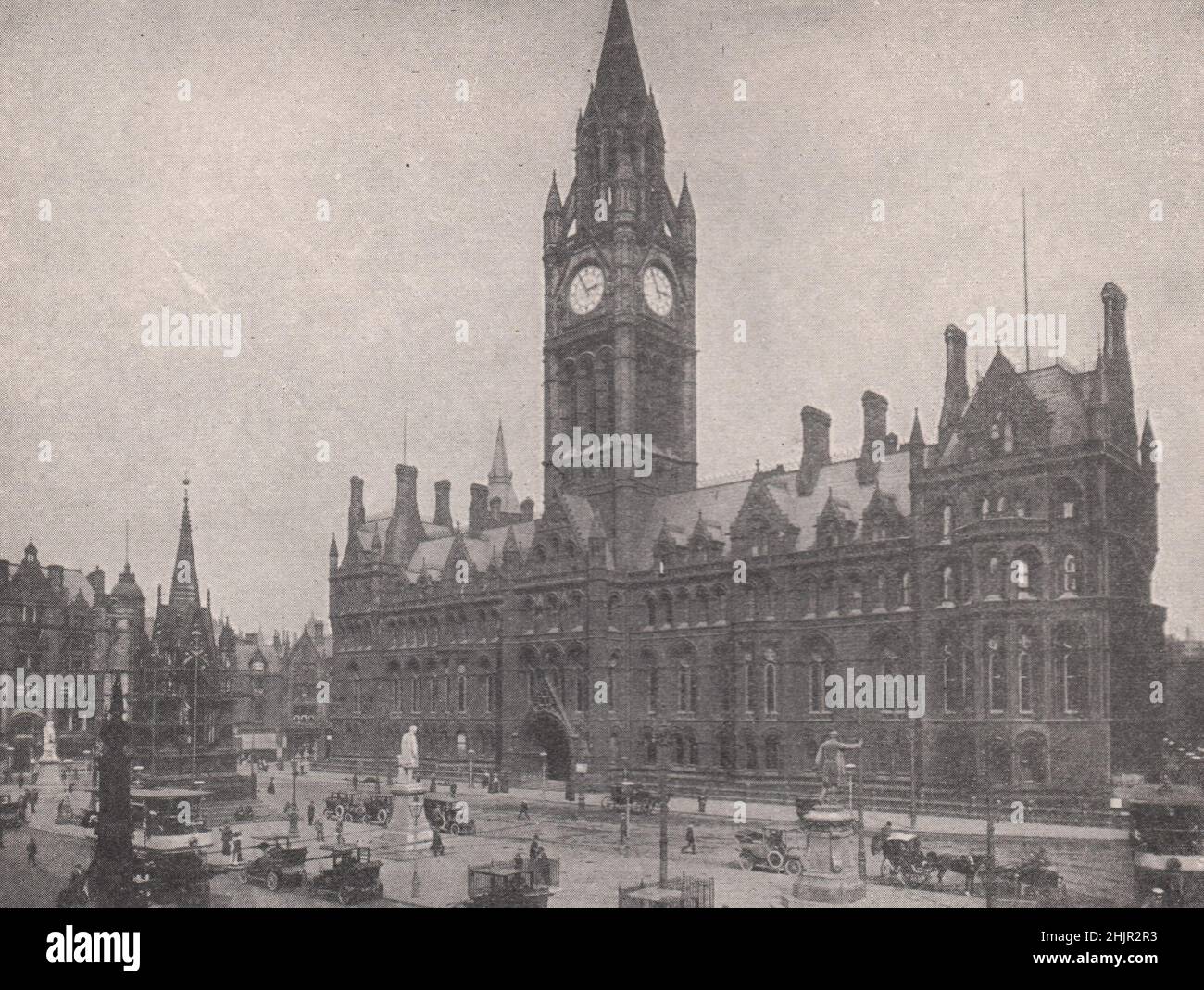 Manchester's fine Town-hall standing in Albert square. Lancashire ...
