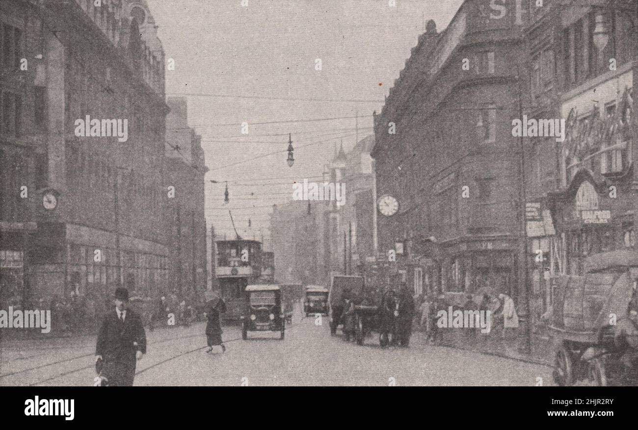 Looking down market street from Piccadilly, Manchester. Lancashire ...