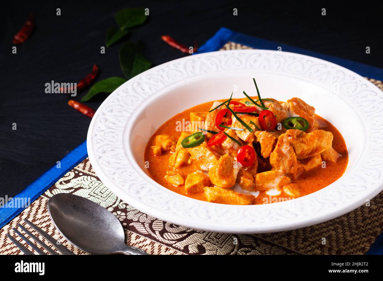 Thai Food concept Authentic Thai chicken Panang Curry, Panang Kai in ...