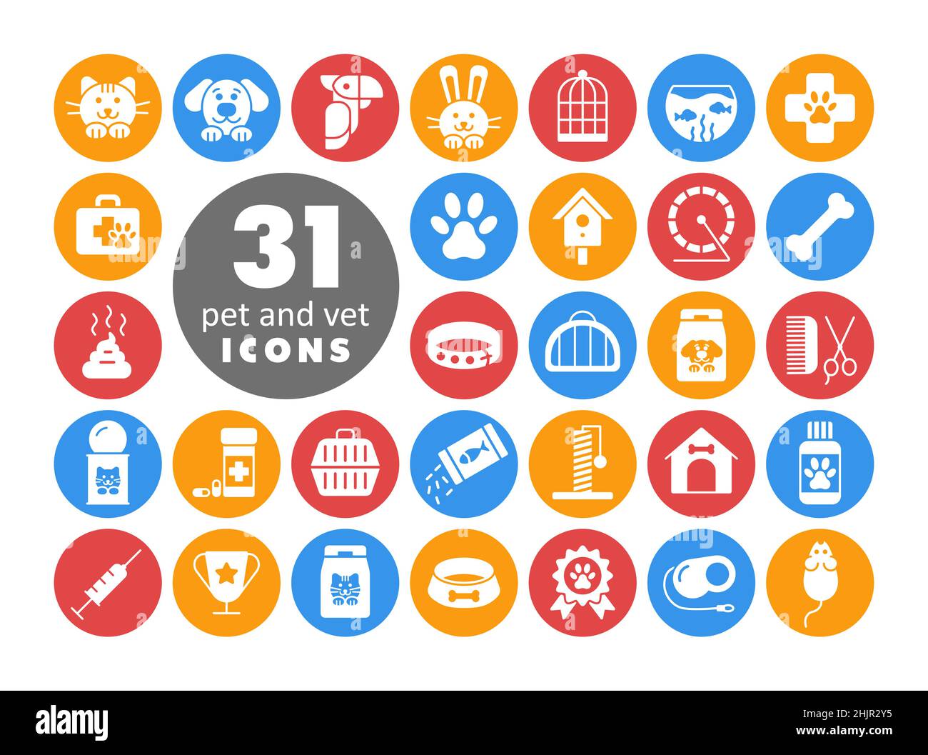 Pet and vet vector glyph icon set. Graph symbol for pet and veterinary ...