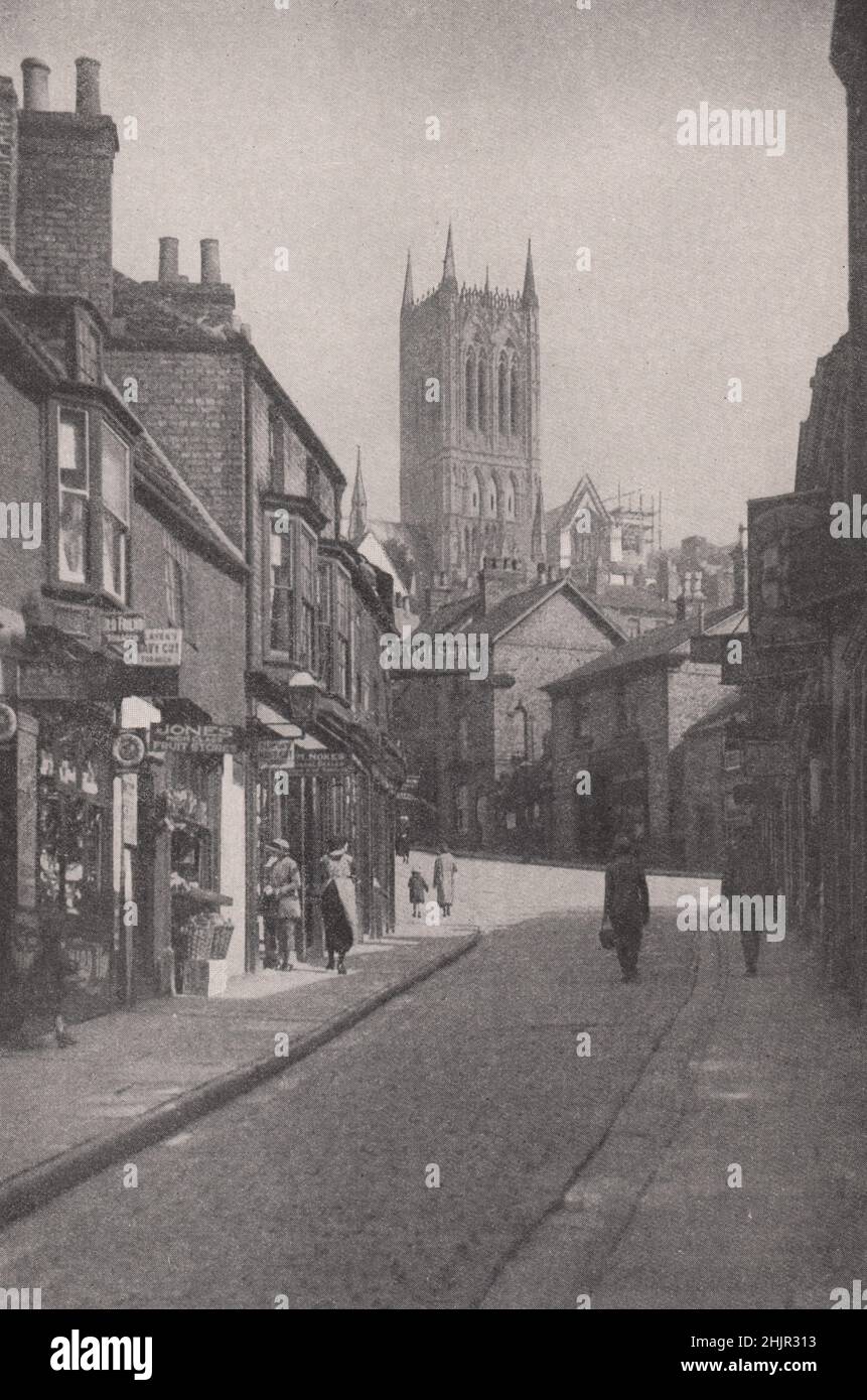 Lincoln Cathedral, Towering above the city, seen from the strait ...