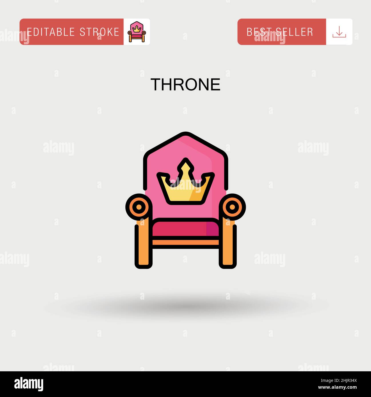 Throne Simple vector icon Stock Vector Image & Art - Alamy