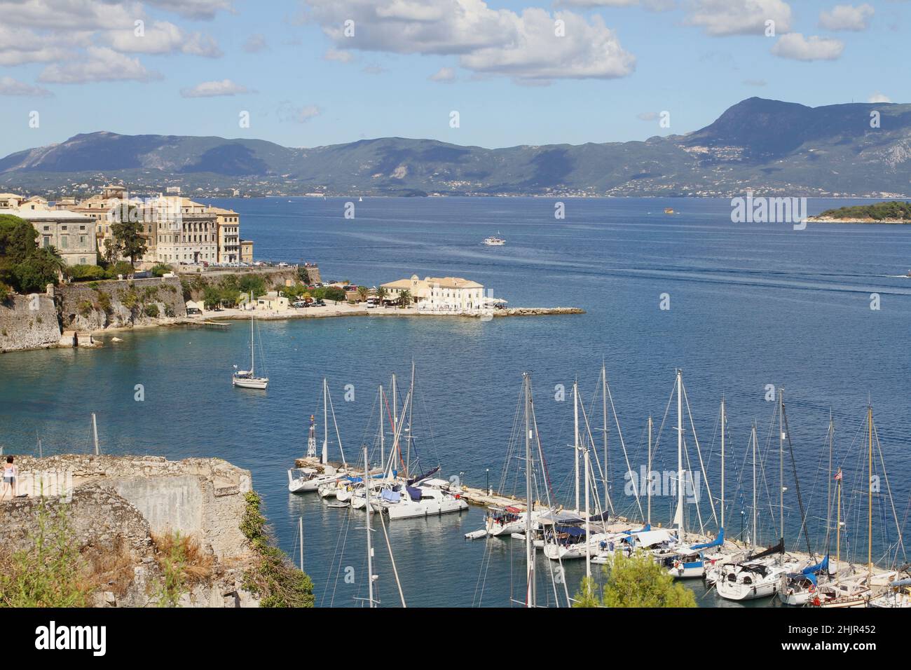 Sail boats moored at Corfu Town, Corfu, Greek Islands Stock Photo - Alamy