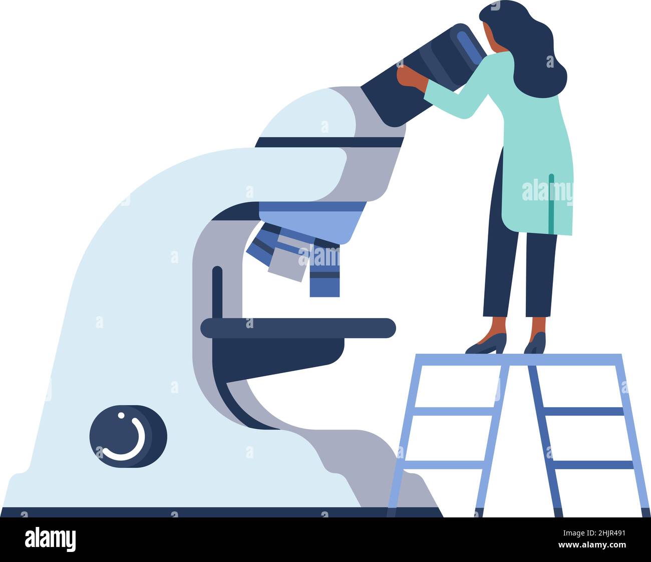 Young woman microscope Stock Vector Images - Alamy