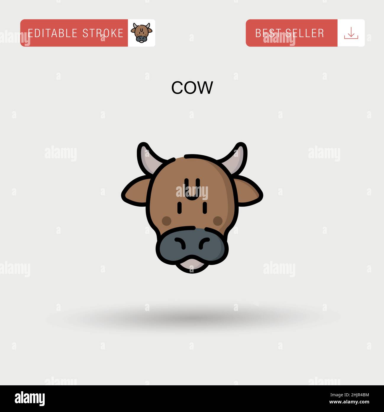 Cow Simple vector icon Stock Vector Image & Art - Alamy
