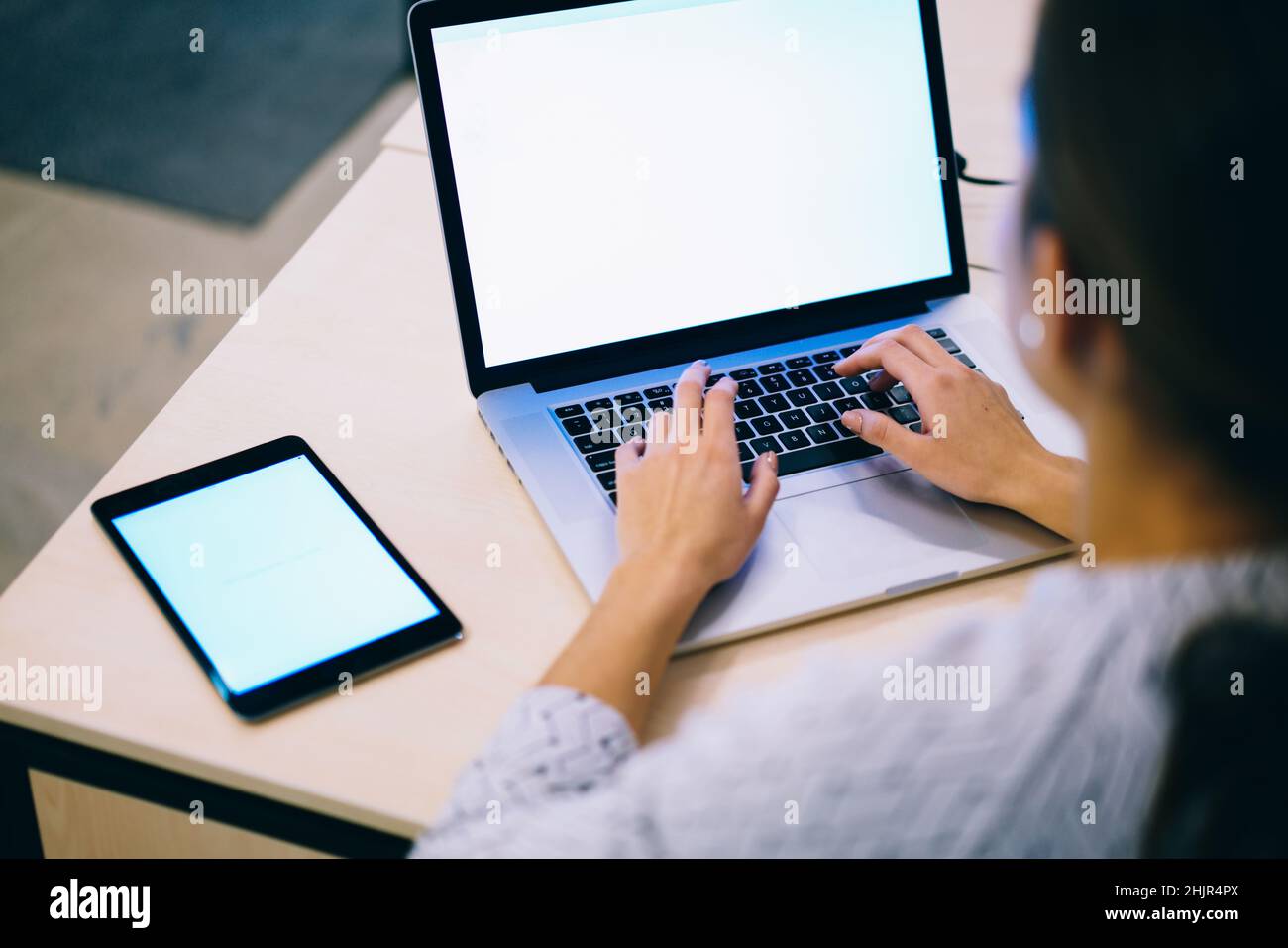 Crop unrecognizable female netbook hi-res stock photography and images ...