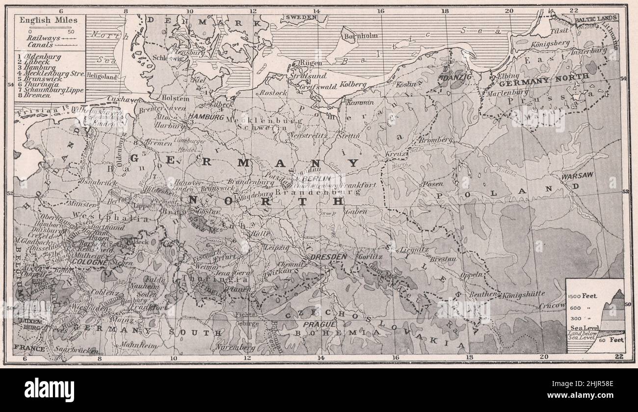 Chief towns and Communications of North Germany and its Coastline ...
