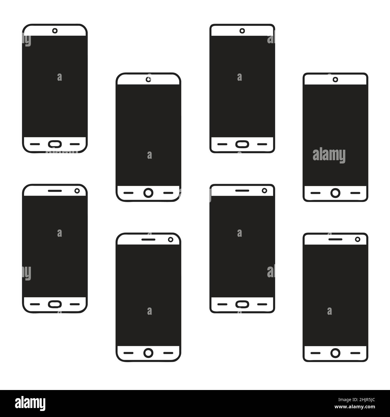 Smartphone illustration set - vector illustration Stock Vector Image ...