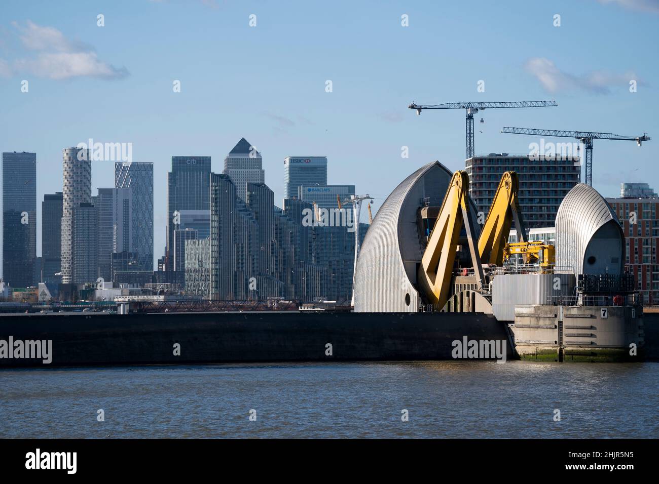 The Thames Barrier which has been closed on Monday due to a tidal surge ...