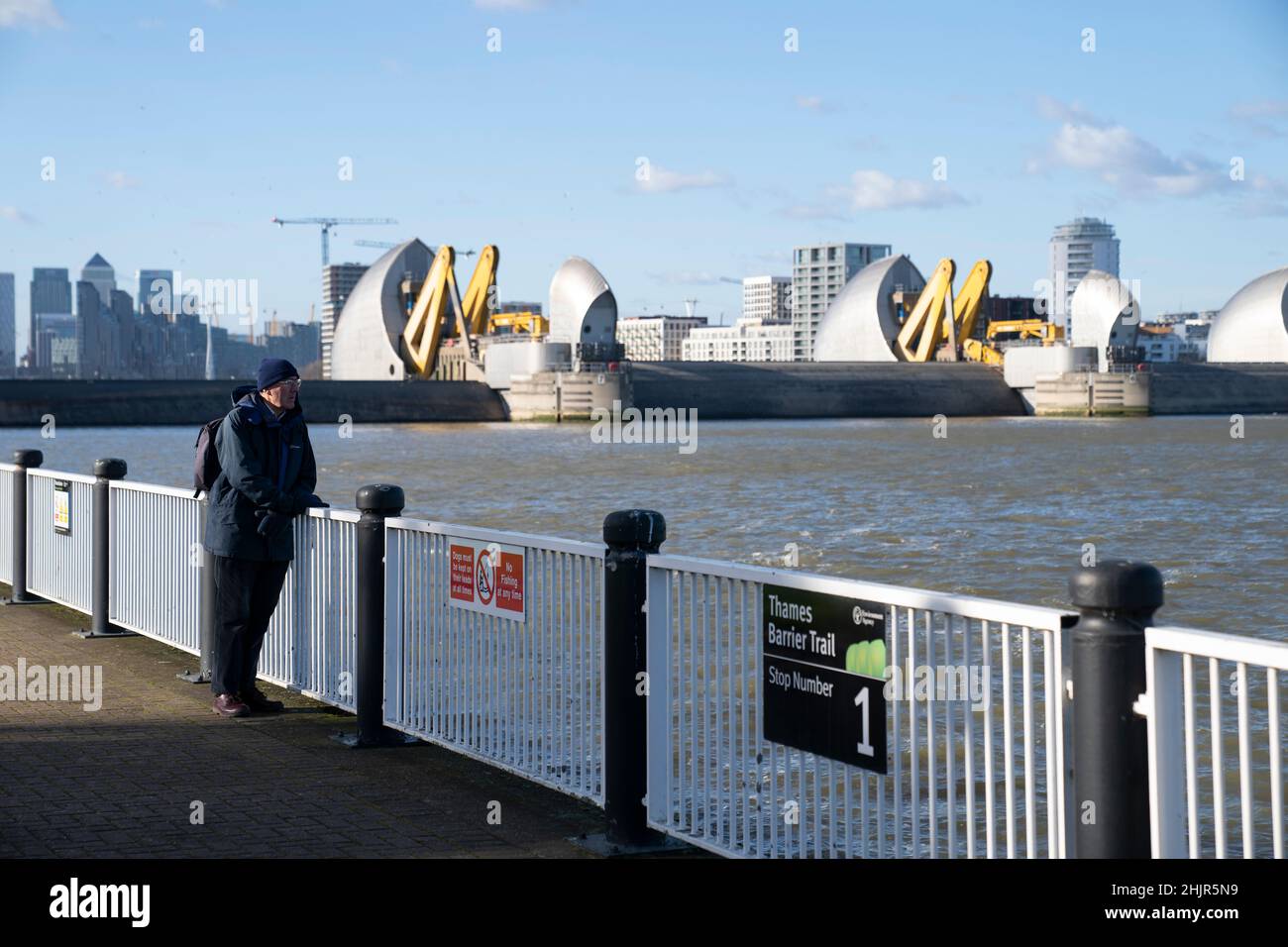 The Thames Barrier which has been closed on Monday due to a tidal surge ...