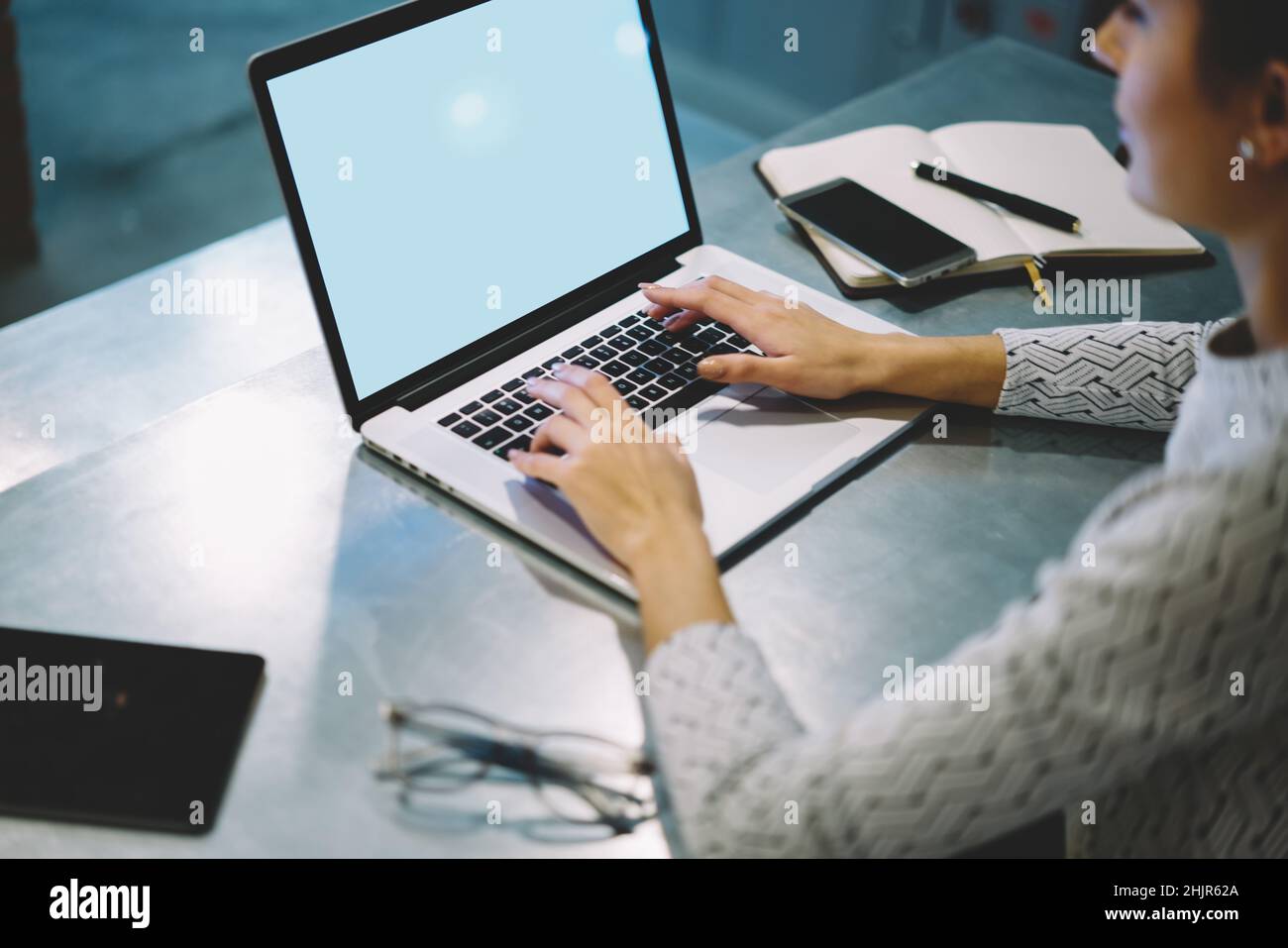 Crop unrecognizable female netbook hi-res stock photography and images ...