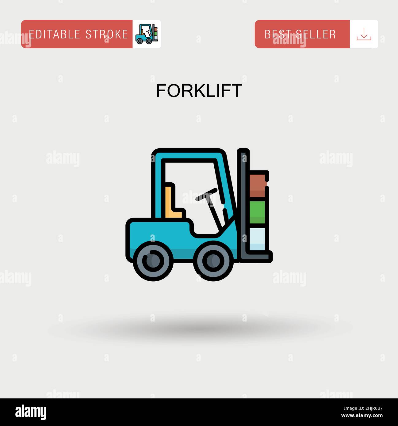 Forklift Simple vector icon Stock Vector Image & Art - Alamy