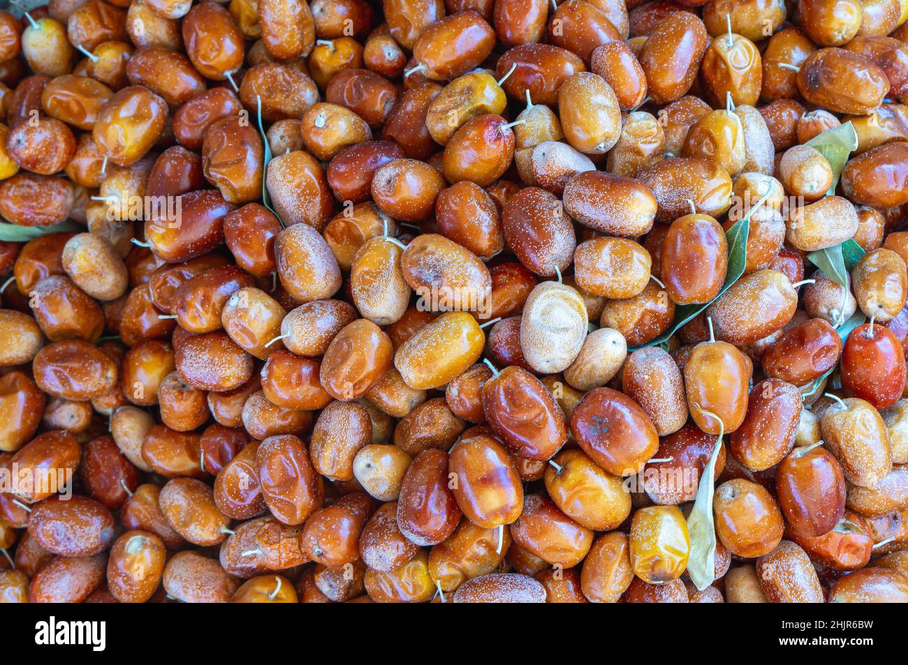 Fresh dates on the market in Akbuk village in Turkey Stock Photo - Alamy