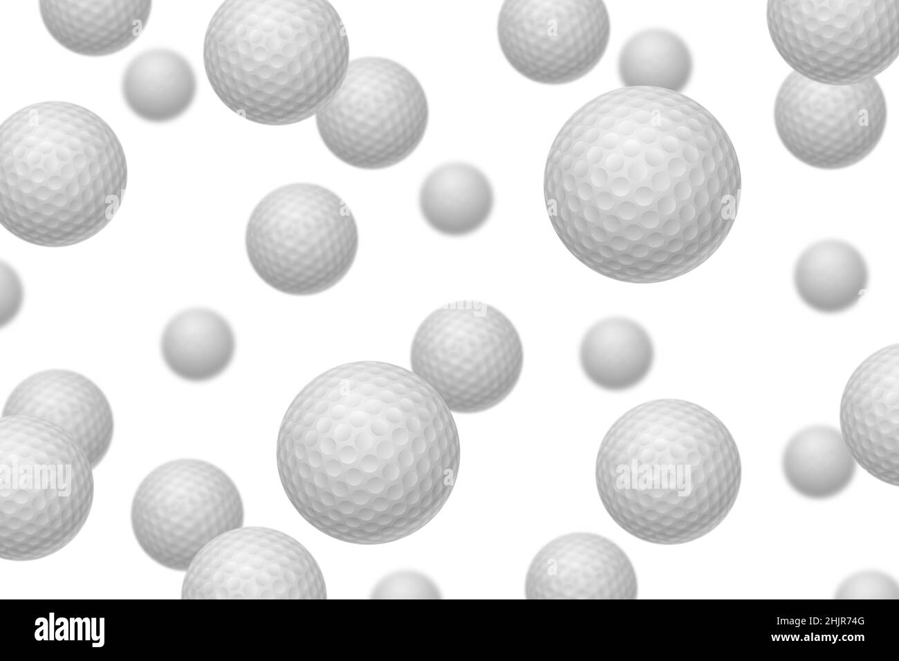 Golf balls pile group isolated on white. Golf balls multitude close up ...