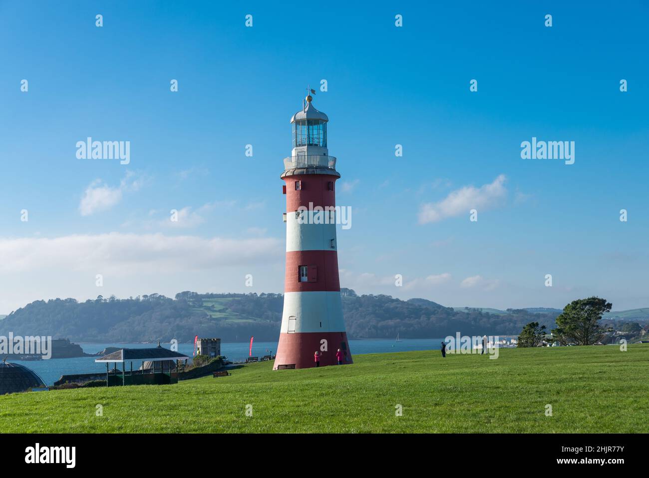 Smeaton's Tower, the old Eddystone Lighthouse, in Hoe Park, Plymouth, Devon, UK Stock Photo - Alamy