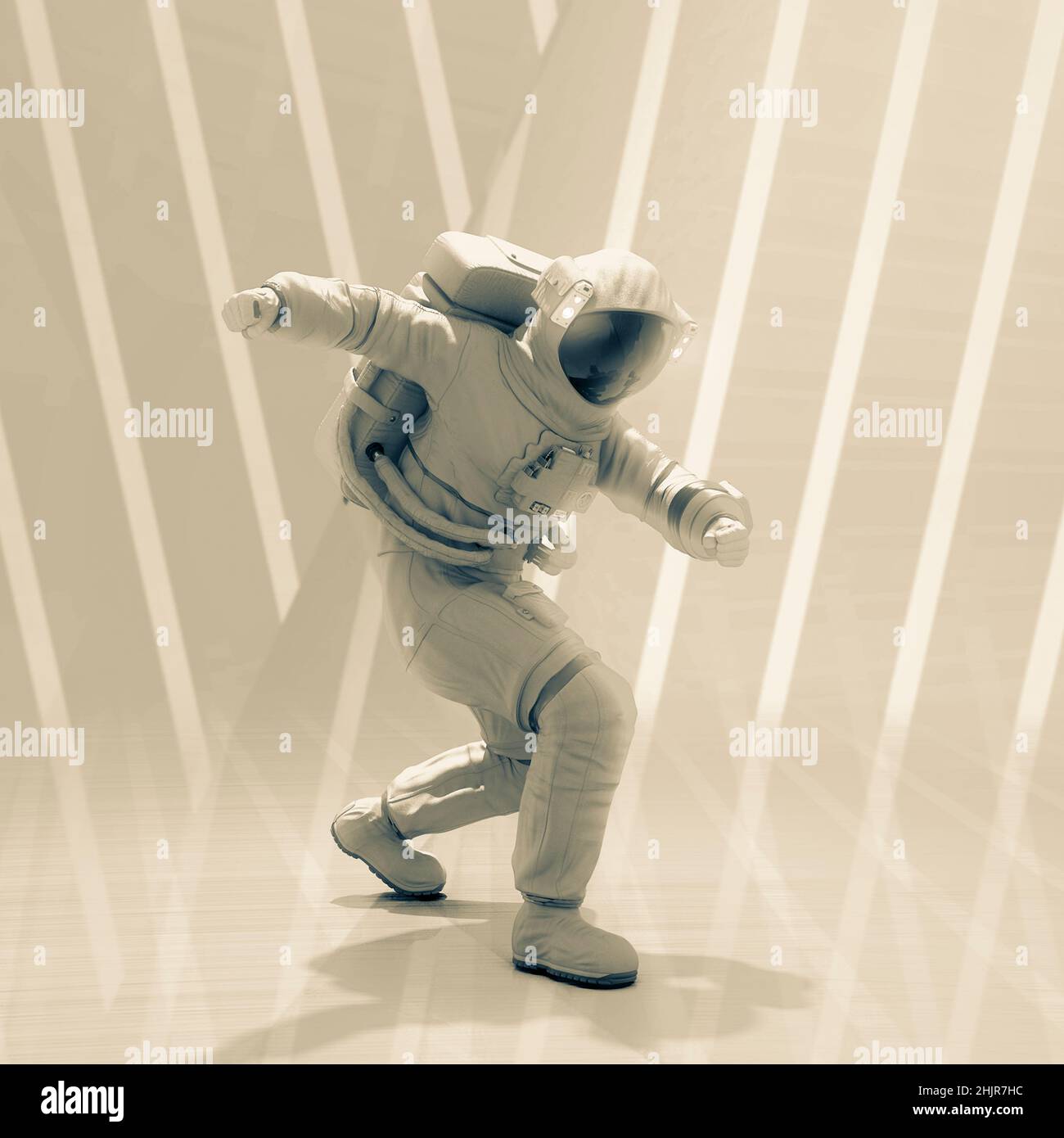 astronaut in action pin up pose, 3d illustration Stock Photo - Alamy