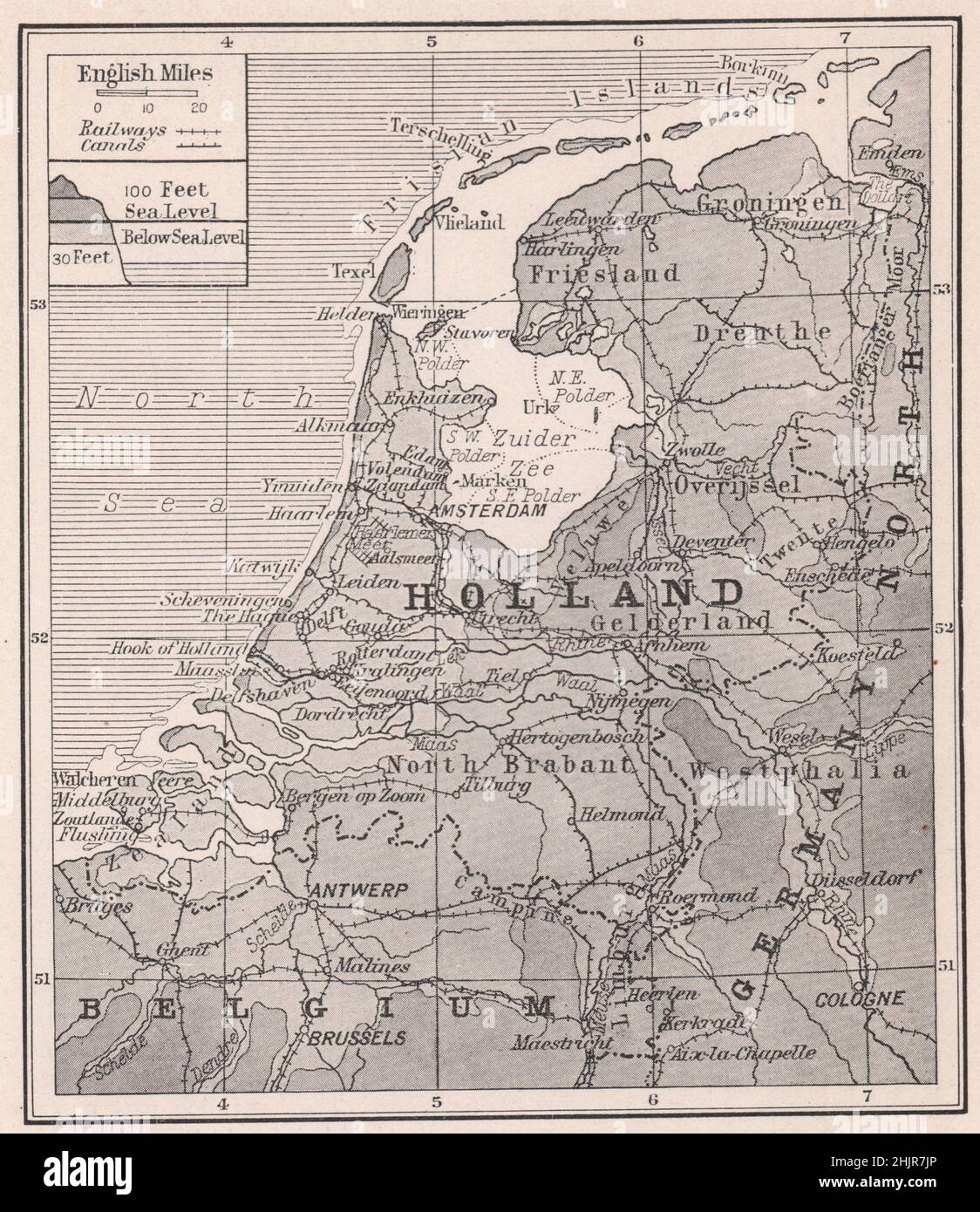 Arterial canals and rivers in Holland's water-bound plain. Netherlands ...