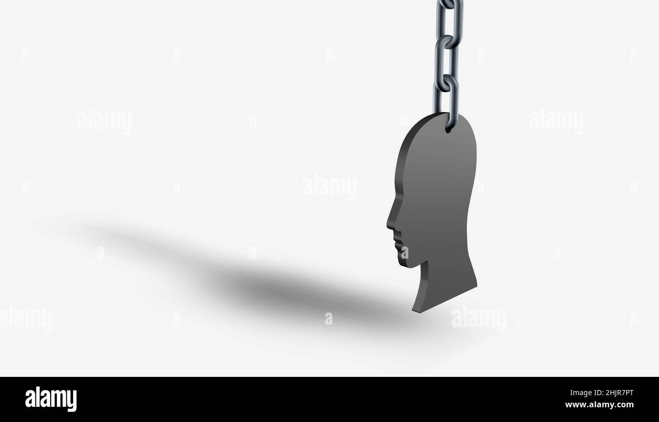 3d rendering of metal mold of human head as concept of philosophy and ...