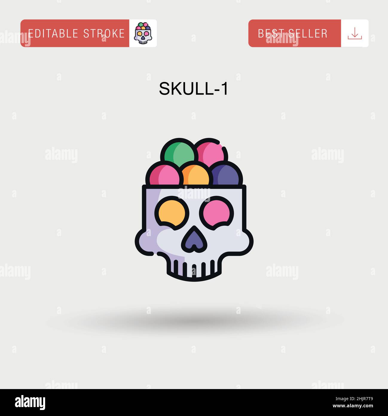 Contour skeleton human skull icon hi-res stock photography and images ...