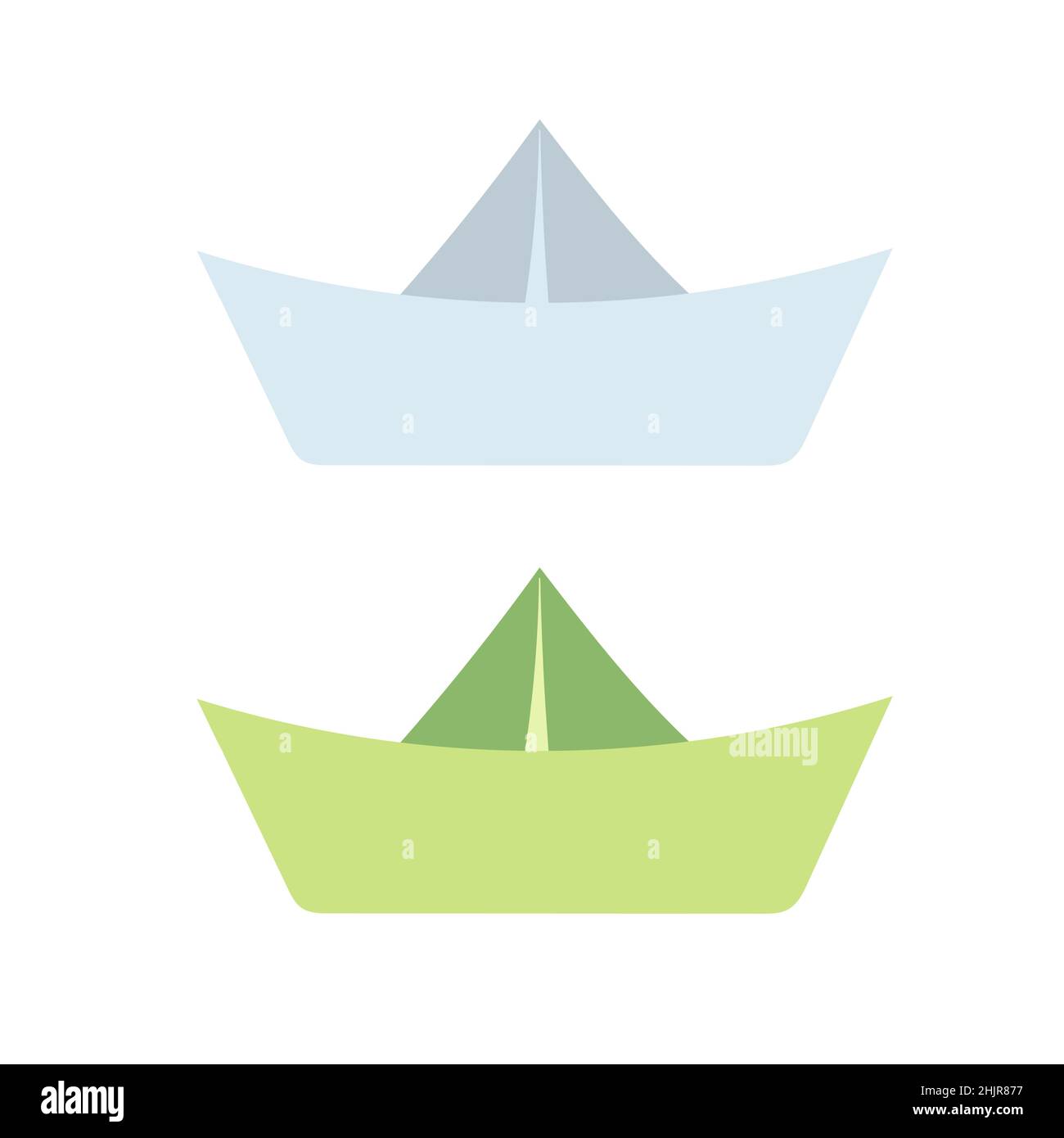 Hand drawn paper boat icons. Simple drawing of origami ship, isolated ...