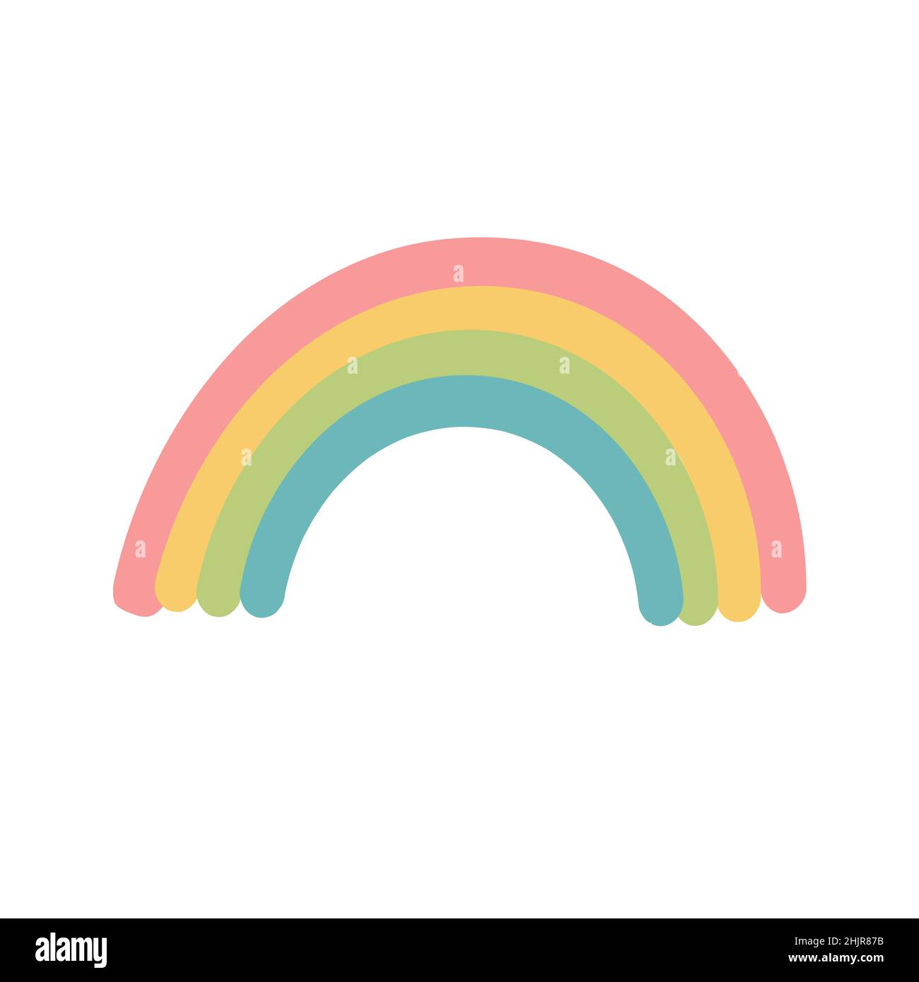 Vector baby rainbow illustration. Hand drawn nursery modern rainbow ...