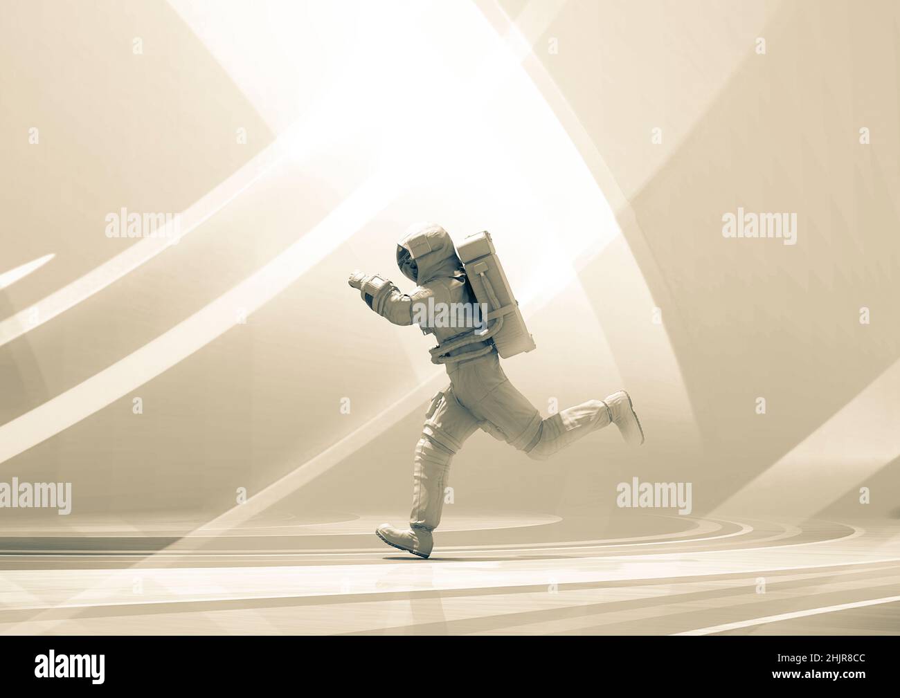 astronaut pin up running, 3d illustration Stock Photo - Alamy