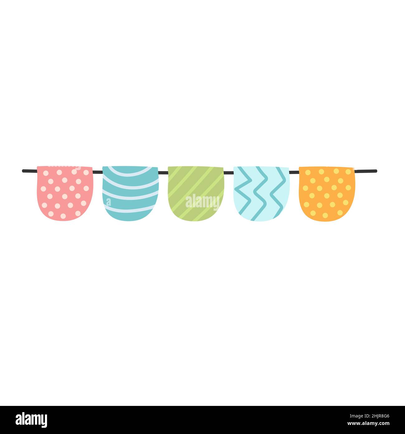 Vector cute pennants icon. Beautiful flags in hand drawn style ...