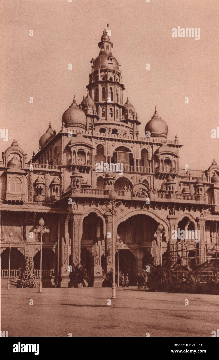 The Maharaja's Palace at Mysore, whose lofty golden cupola is seen from ...