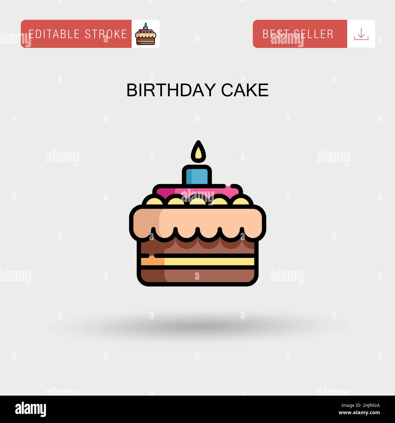 Birthday cake Simple vector icon Stock Vector Image & Art - Alamy