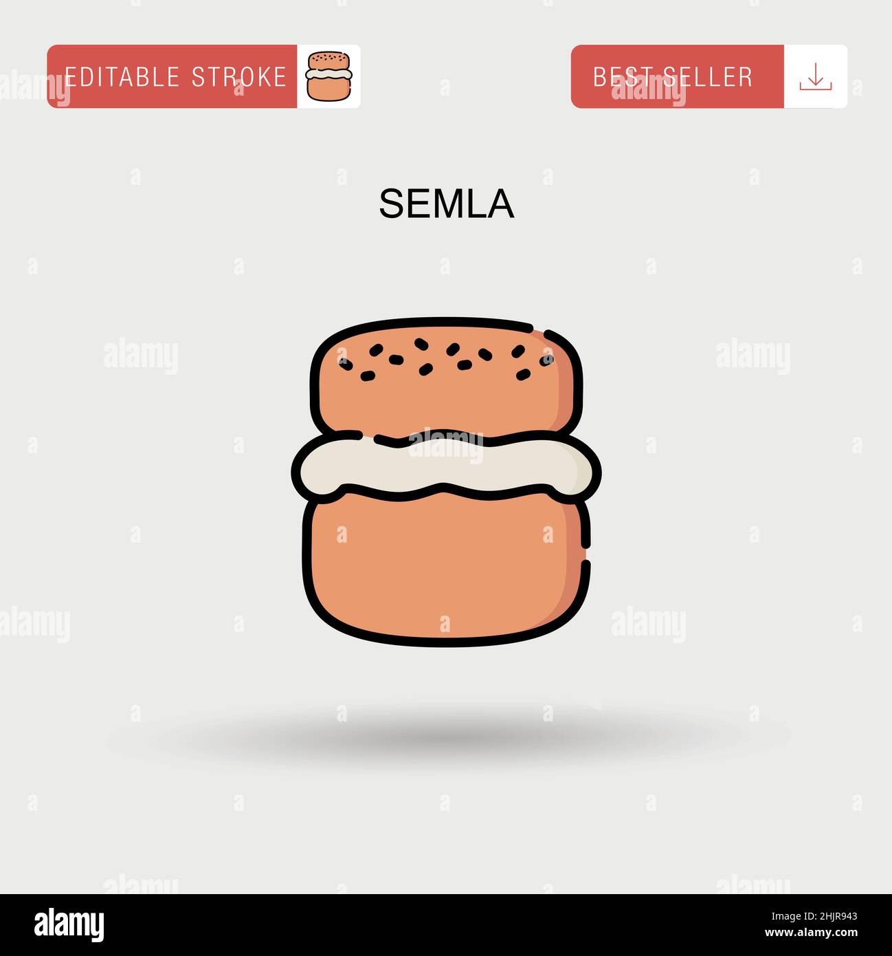 Semla Simple vector icon Stock Vector Image & Art - Alamy