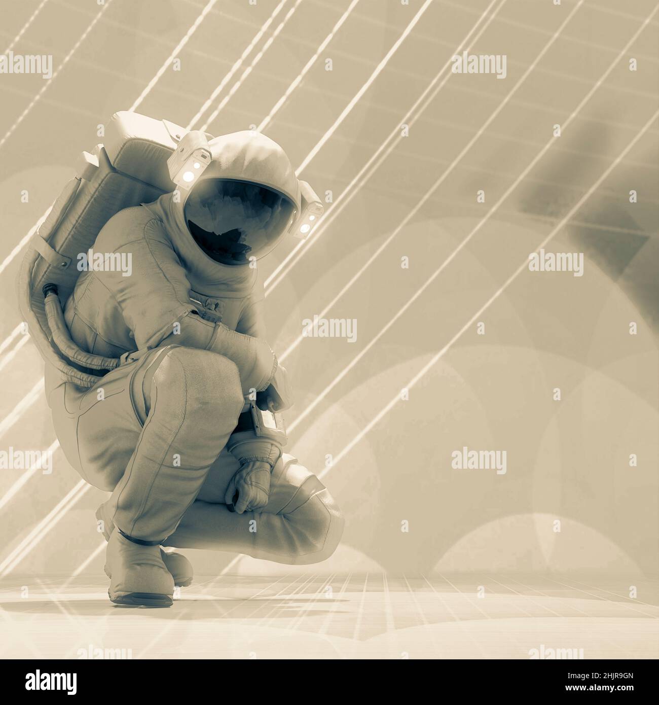 astronaut resting pin up pose, 3d illustration Stock Photo - Alamy
