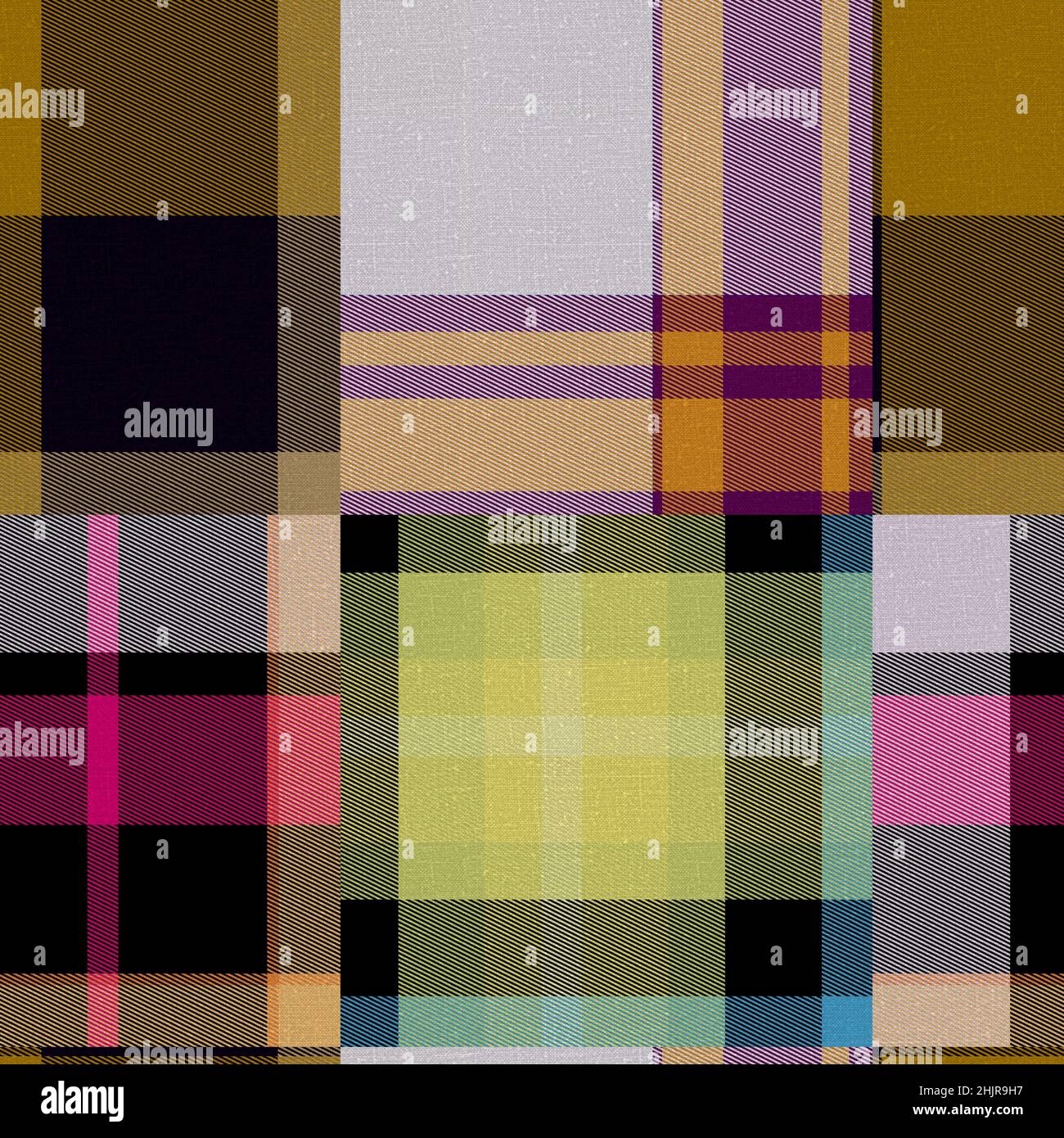 Seamless madras patchwork plaid cotton pattern. Tileable quilting ...
