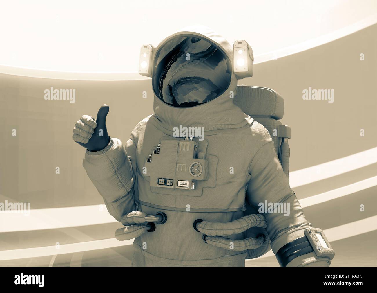 astronaut saying ok pin up pose, 3d illustration Stock Photo - Alamy