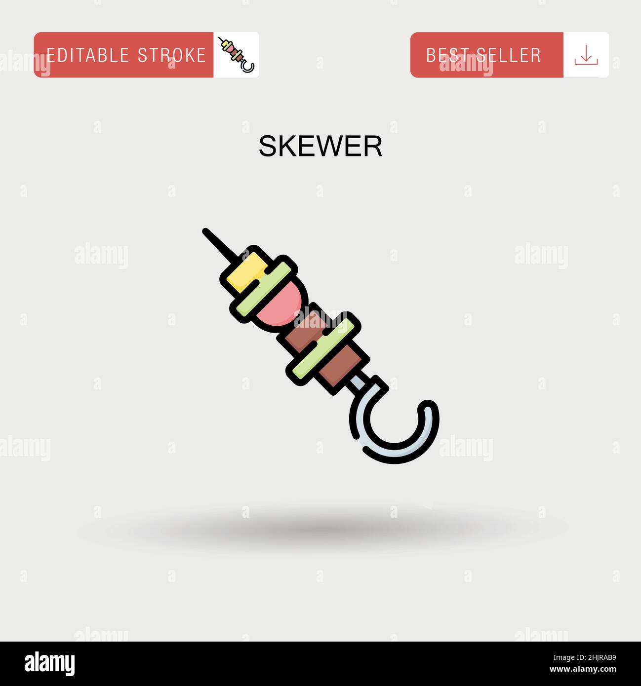 Skewer Simple vector icon Stock Vector Image & Art - Alamy