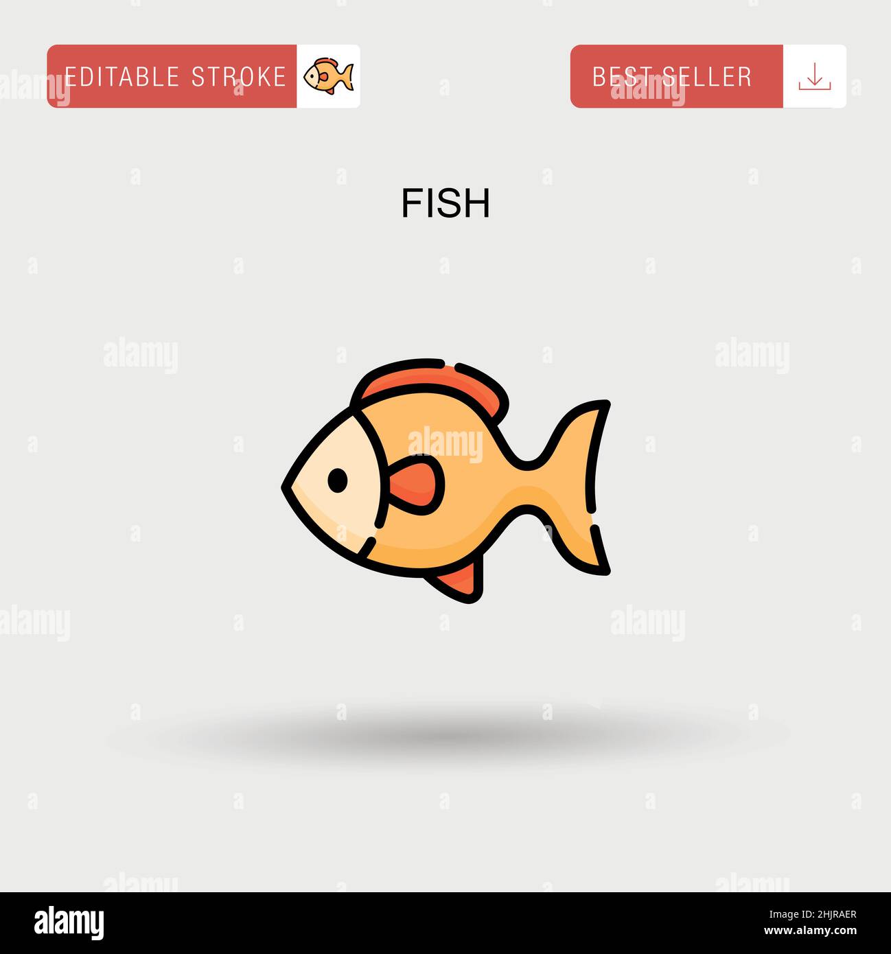 Fish Simple vector icon Stock Vector Image & Art - Alamy