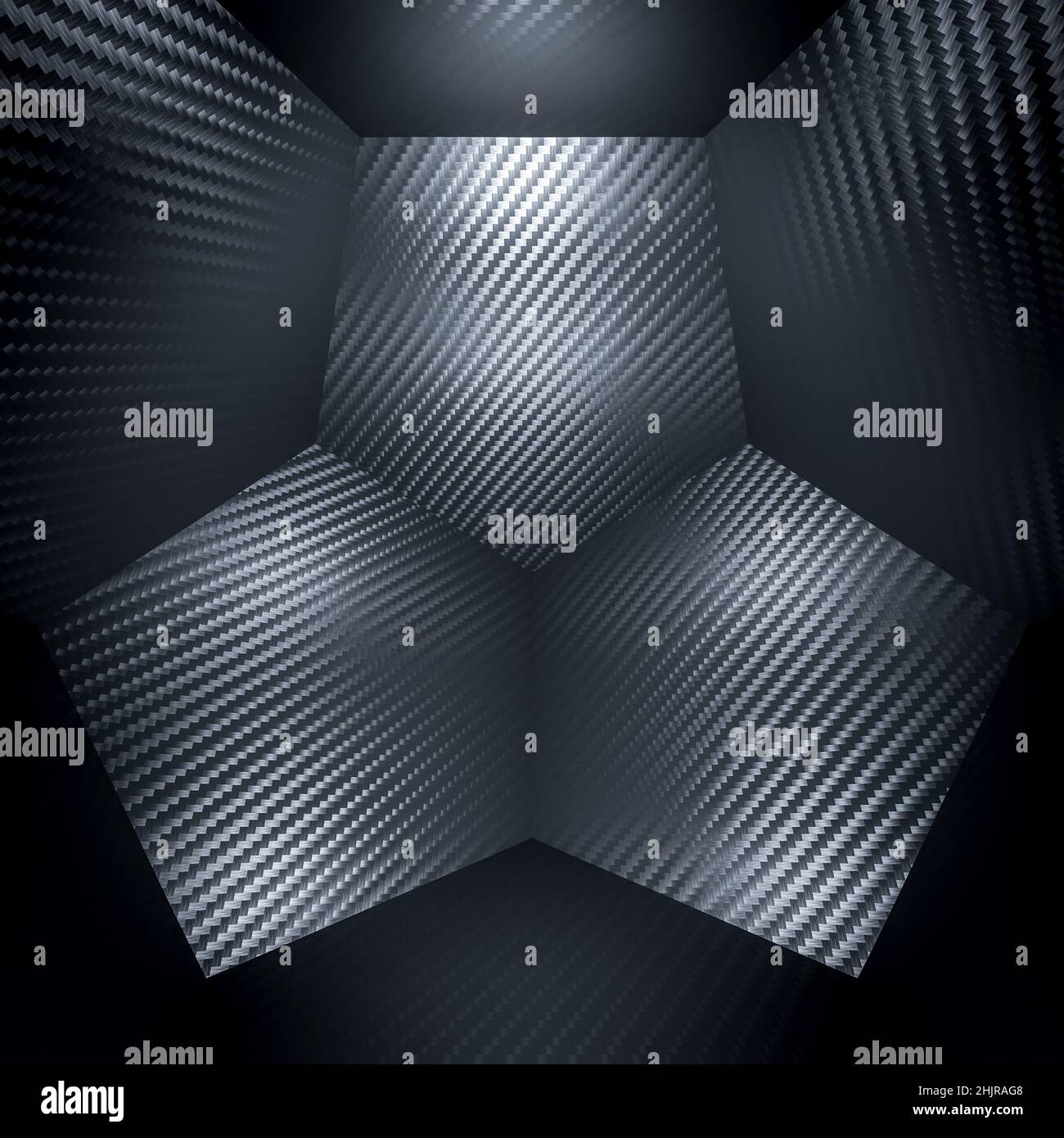carbon fiber background geometric shapes square format. 3d render Stock ...