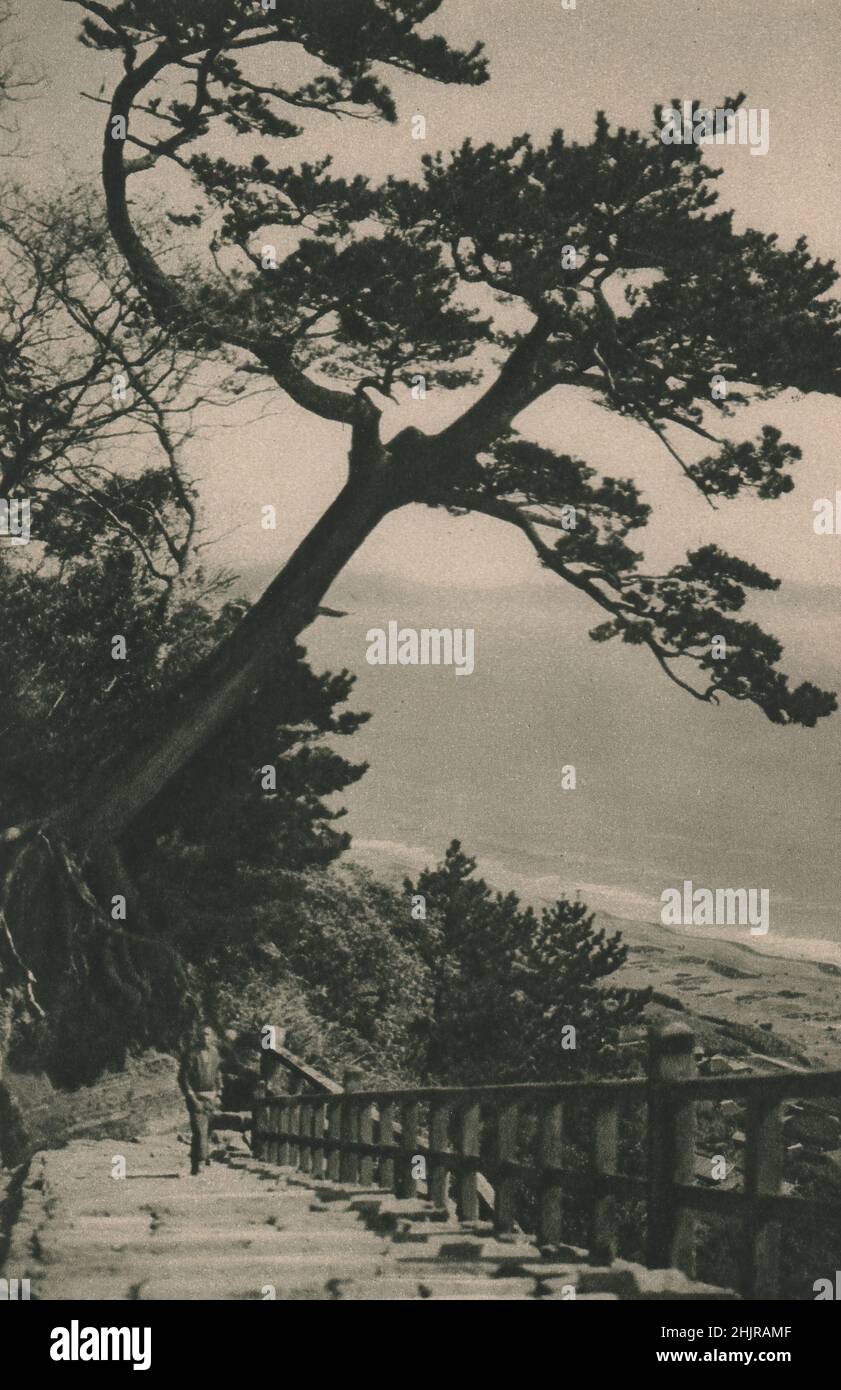 After climbing 1,000 steps the pilgrim nears the temples at the summit ...