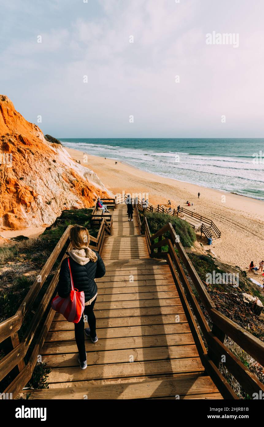 Stairs to the beach in albufeira hi-res stock photography and images ...