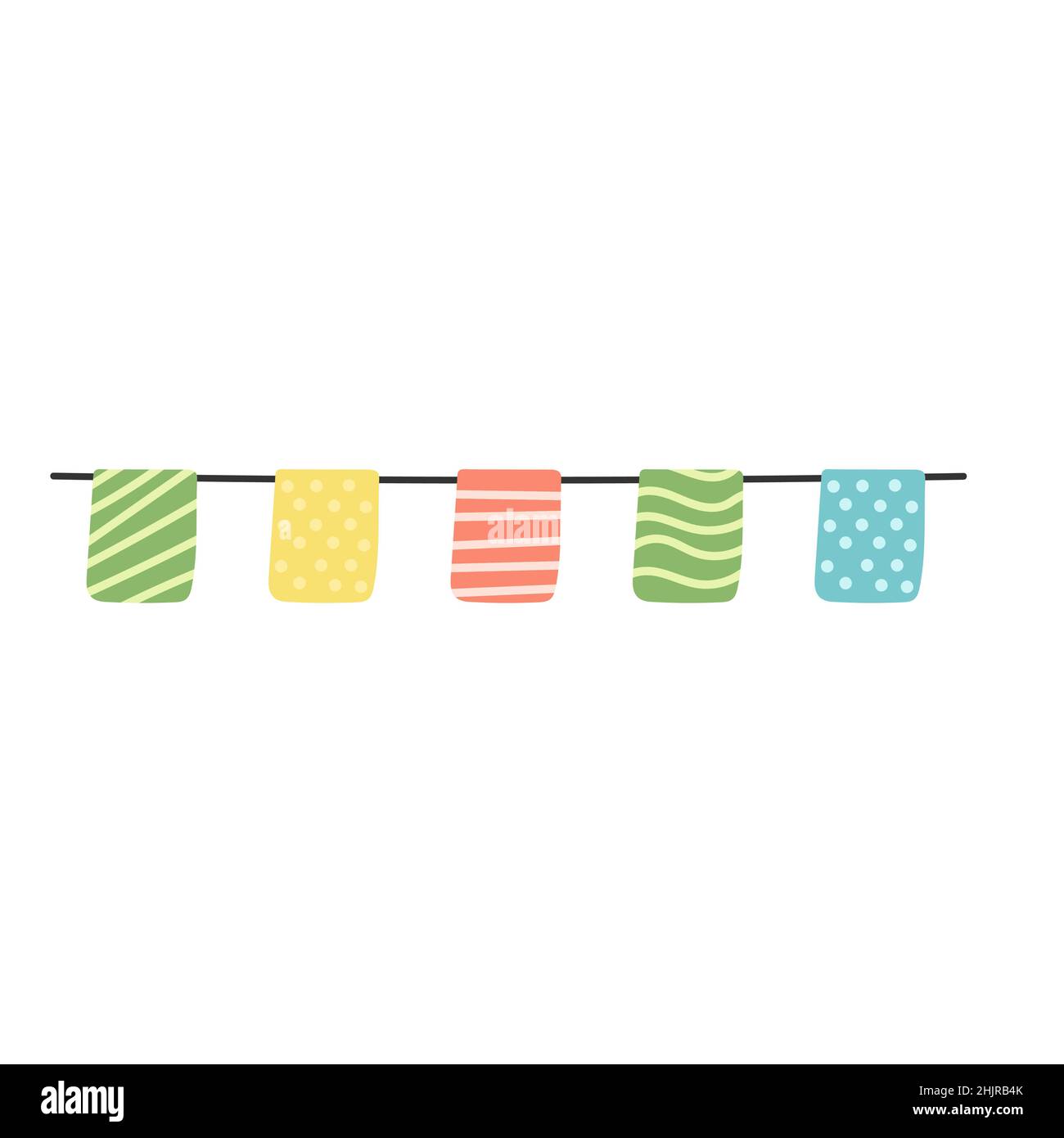 Vector cute pennants icon. Beautiful flags in hand drawn style ...