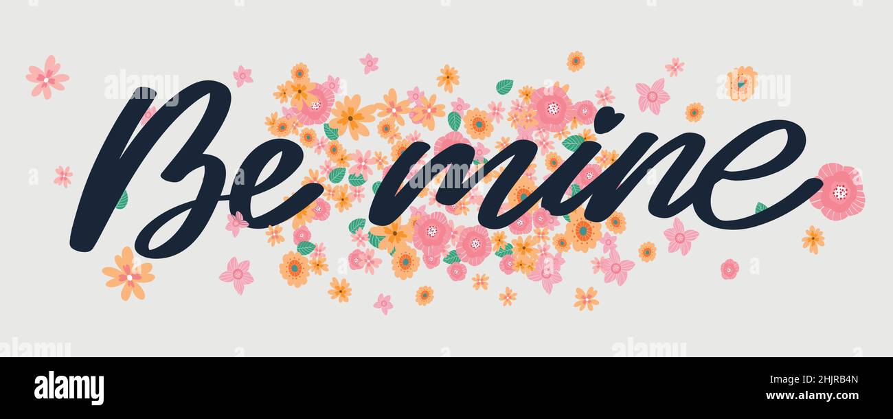 Be mine Valentine's day template for banner design. Background Romantic ...