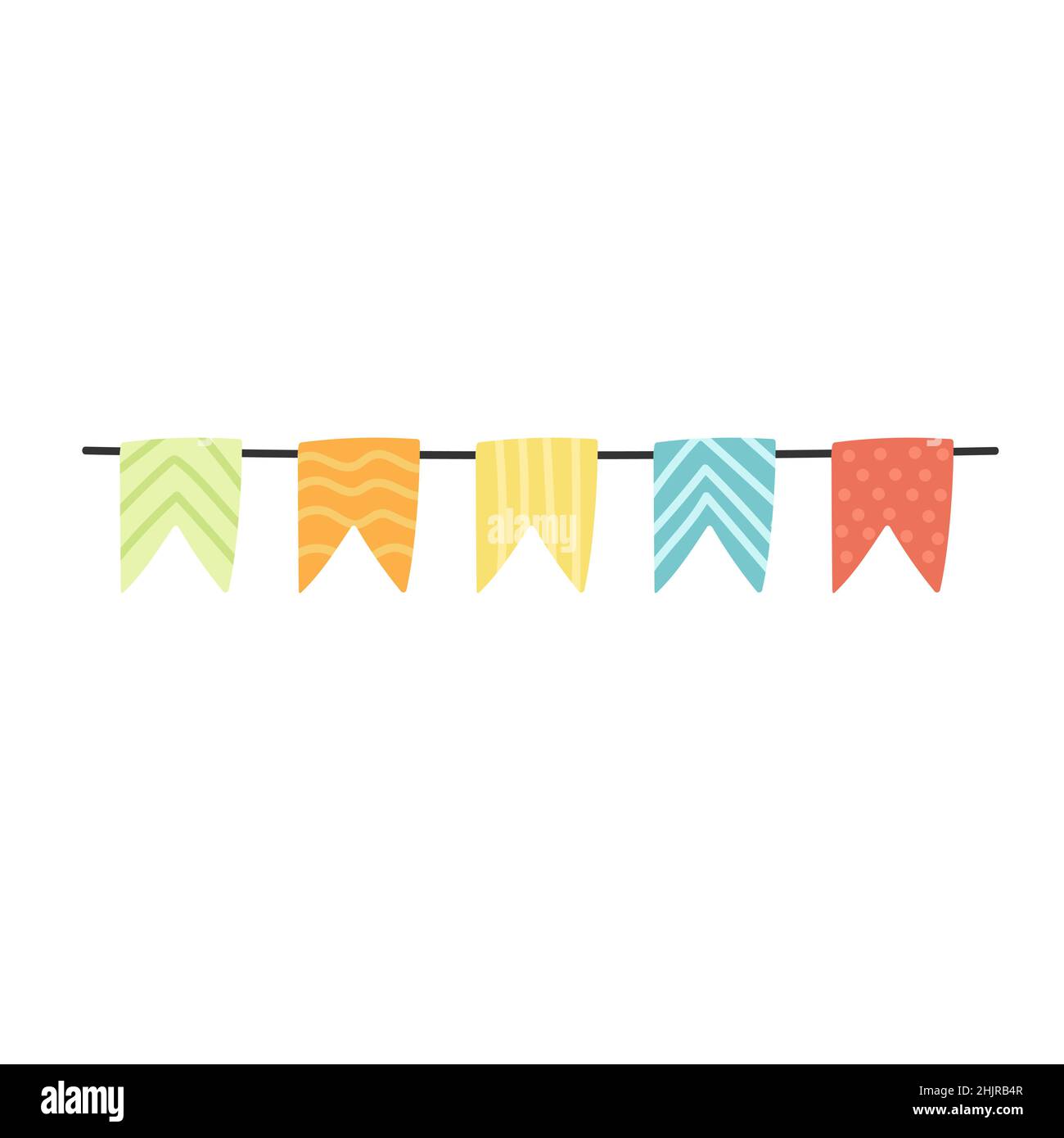 Vector cute pennants icon. Beautiful flags in hand drawn style ...