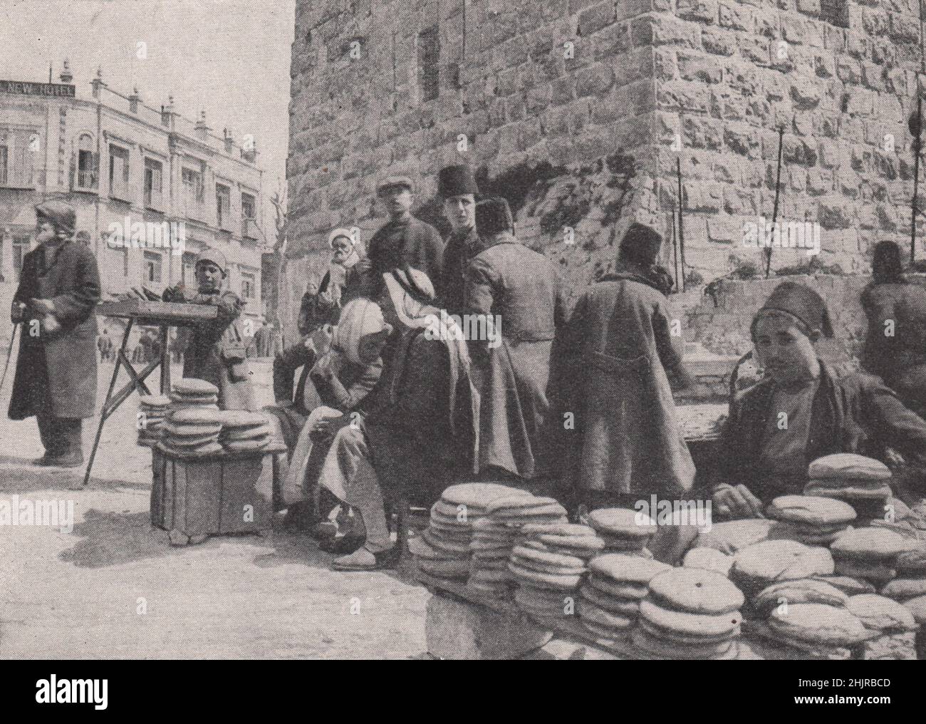 Bread sellers with unleavened loaves as in Bible times. Israel ...