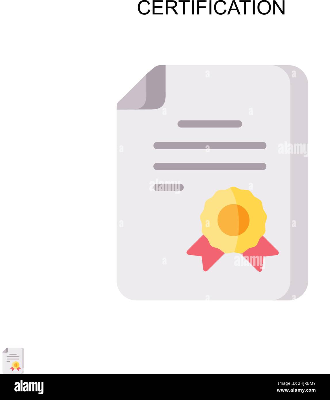 Certification Simple vector icon. Illustration symbol design template ...